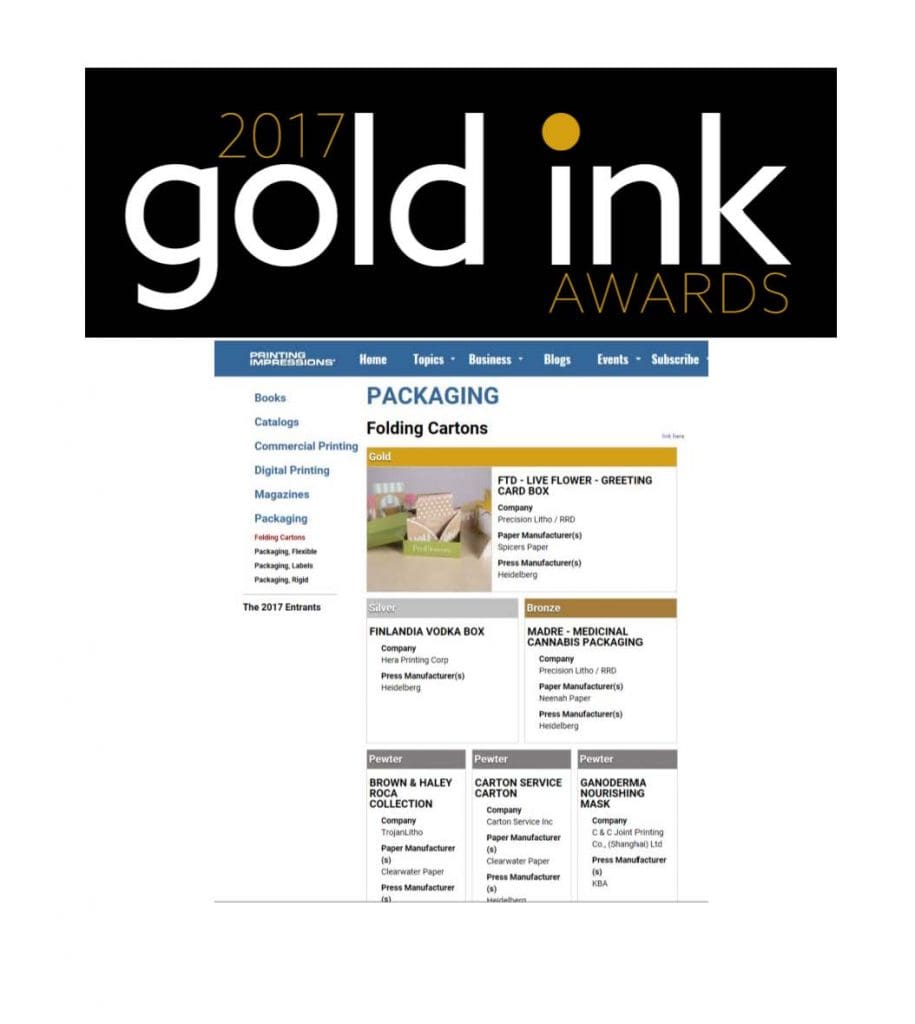 Gold Ink Award for Carton Service Carton - Carton Service
